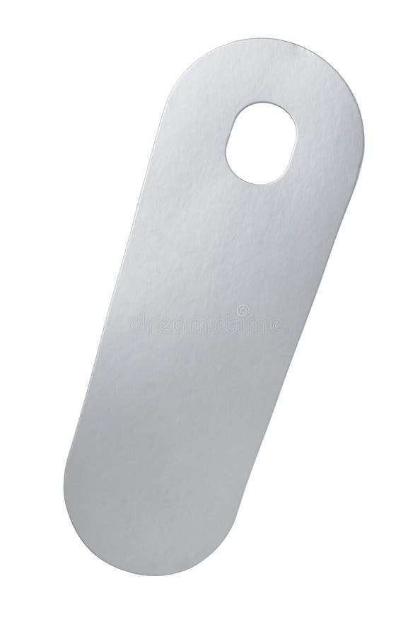 Front View of Silver Paper Blank Hang Tag Stock Image - Image of silver ...