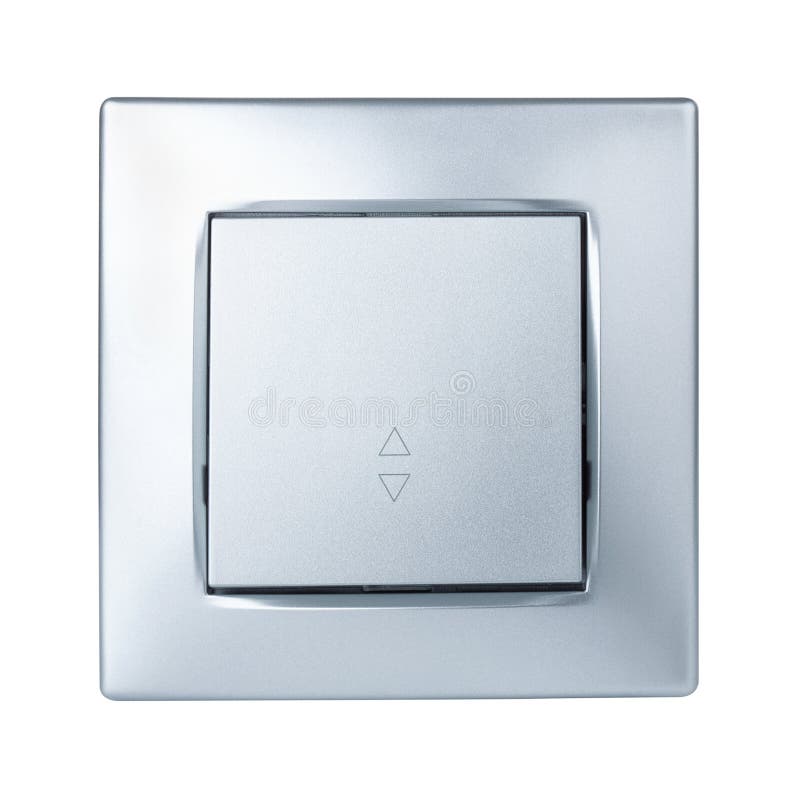 Front View of Silver Room Light Switch Stock Image - Image of button ...