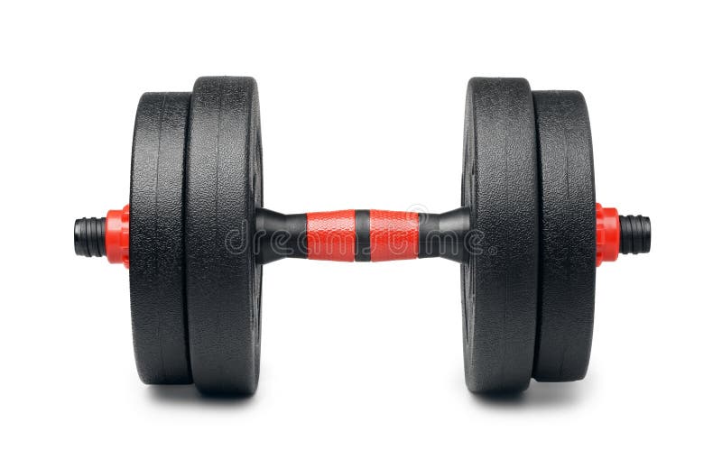 Front View of Single Adjustable Dumbbell Stock Image - Image of ...