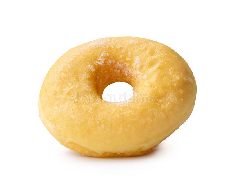 Front View of Single Brown Cinnamon Donut Isolated on White Background ...