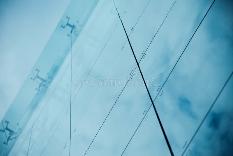 Front View of Sky and Cloud Reflection on Modern Office Building Glass ...