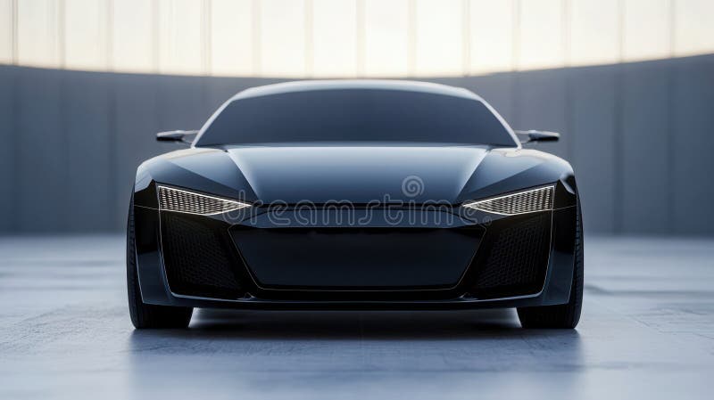 Front View of a Sleek Unbranded Modern Vehicle Stock Illustration ...