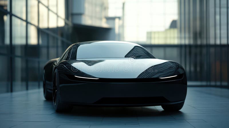 Front View of a Sleek Unbranded Modern Vehicle Stock Illustration ...