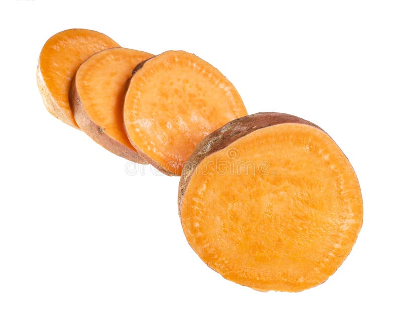 Front View Sliced Tuber of Sweet Potato Isolated Stock Image - Image of ...