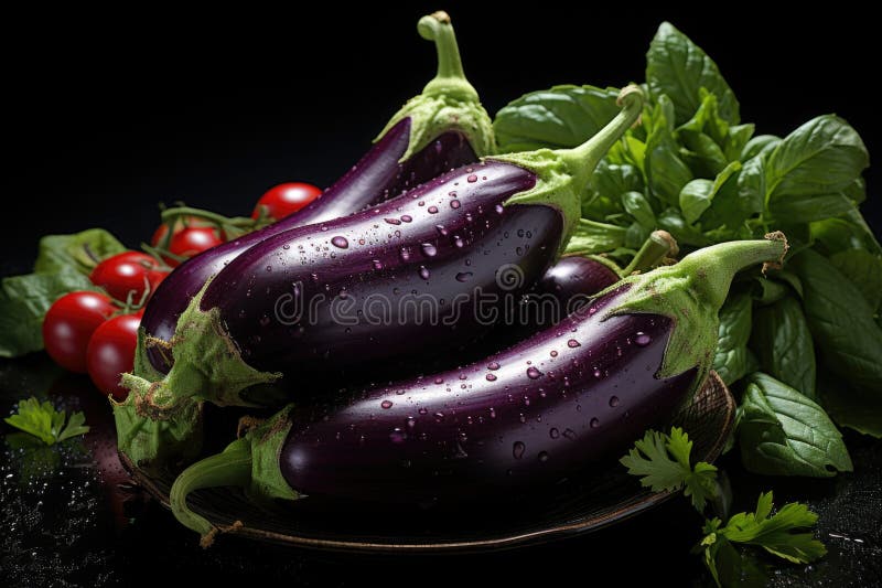 Whole Black Eggplants Stock Illustrations – 123 Whole Black Eggplants ...