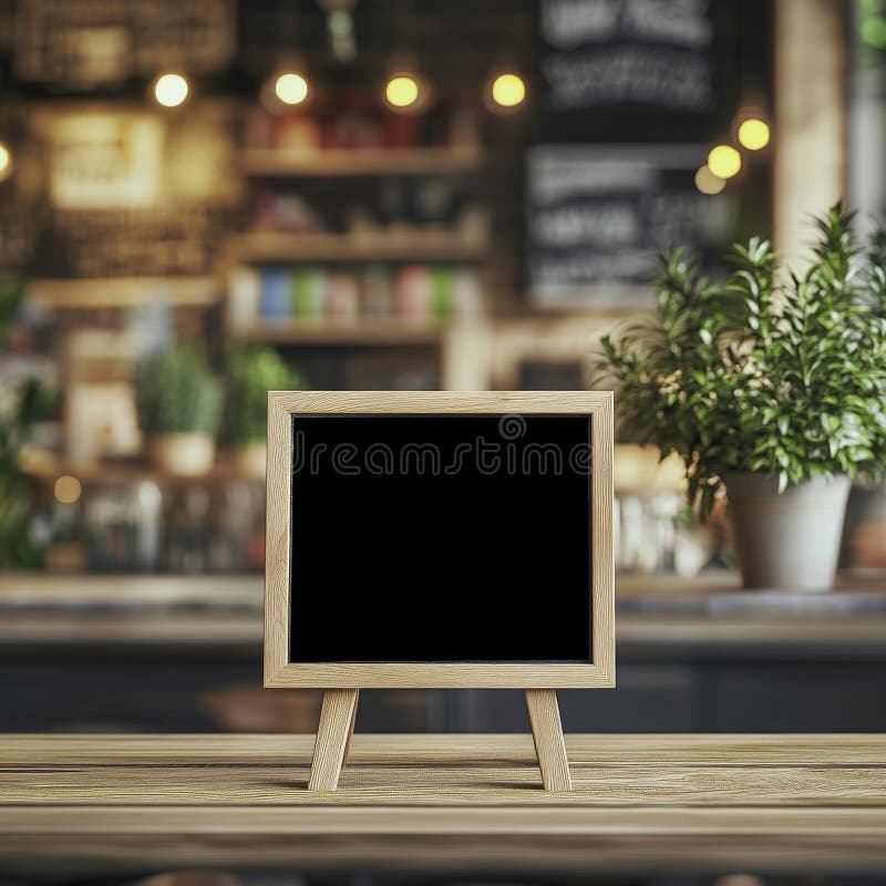 Front View of a Small Blackboard Mockup in a Cozy Pet Shop Setting ...