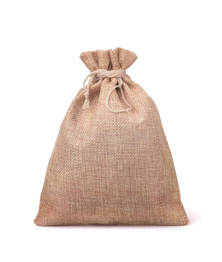 Front View of Small Blank Burlap Sack Stock Photo - Image of pouch ...