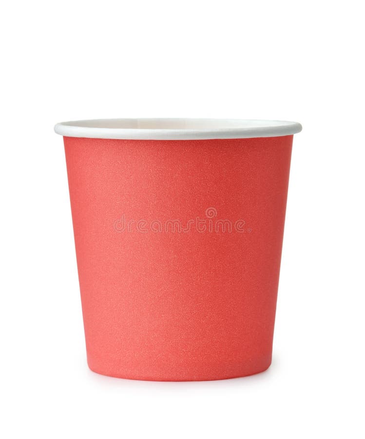 Front View of Red Disposable Paper Coffee Cup Stock Photo - Image of ...
