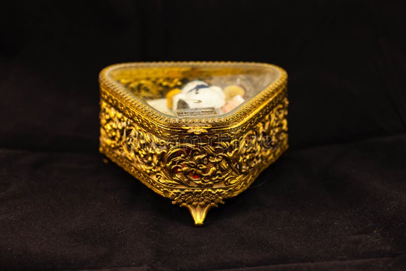 Front View of a Small Triangular Jewelry Box Stock Photo - Image of ...