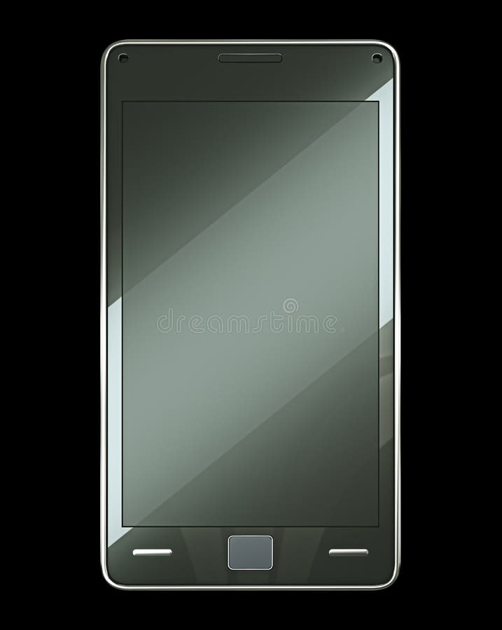 Front View of Smart Phone with Touch Screen Stock Illustration ...