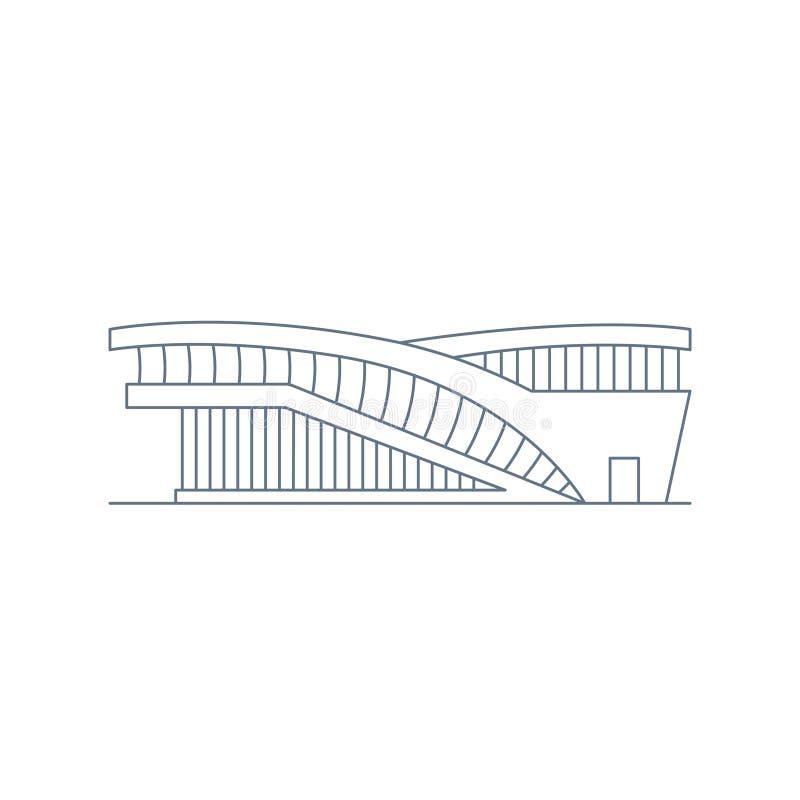 Front View of a Stadium Icon Outline Style Vector Stock Vector ...