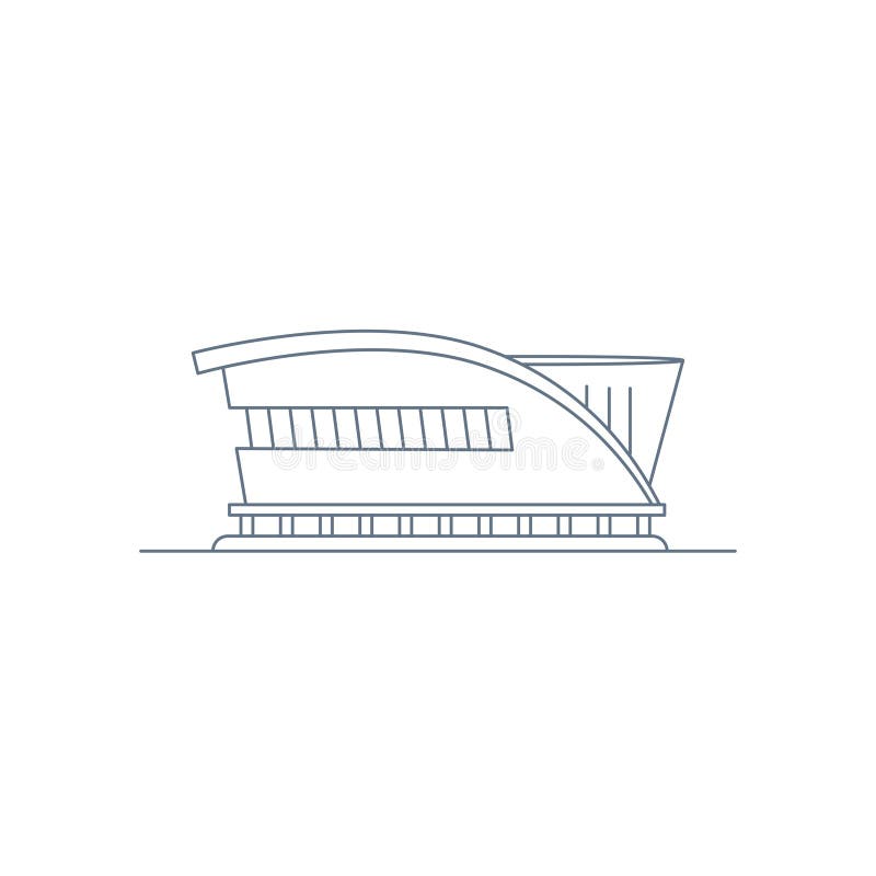 Front View of a Stadium Icon Outline Style Vector Stock Vector ...