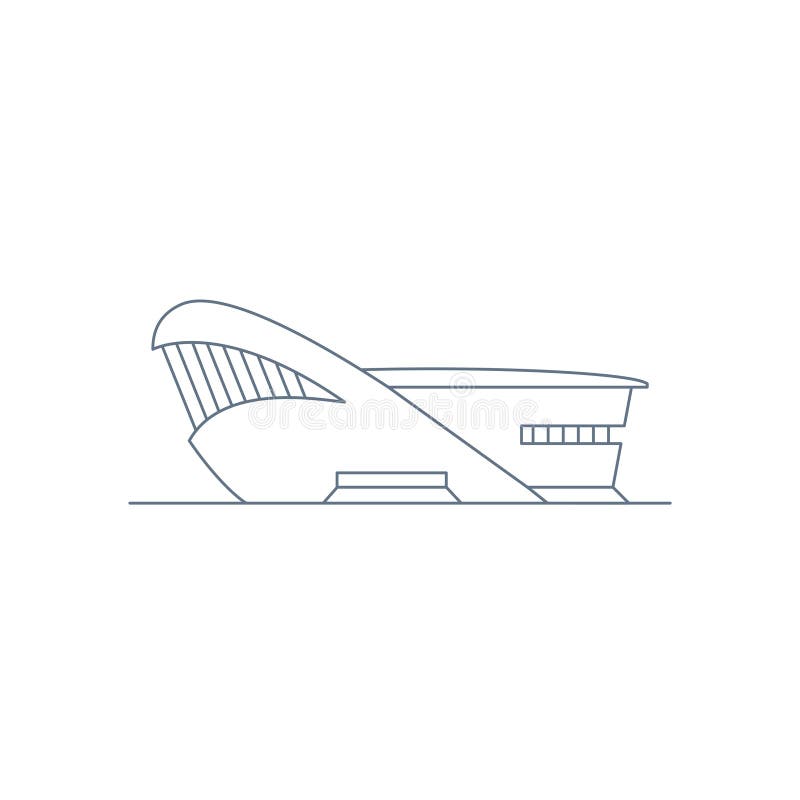Front View of a Stadium Icon Outline Style Vector Stock Illustration ...