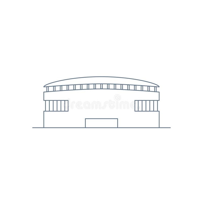 Front View of a Stadium Icon Outline Style Vector Stock Vector ...