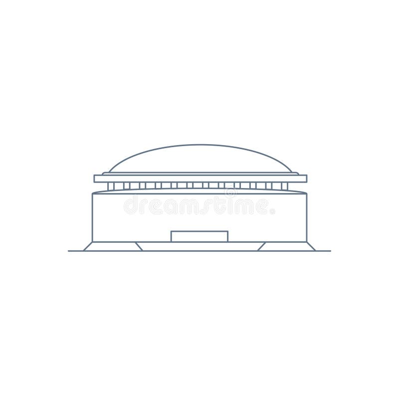 Front View of a Stadium Icon Outline Style Vector Stock Vector ...
