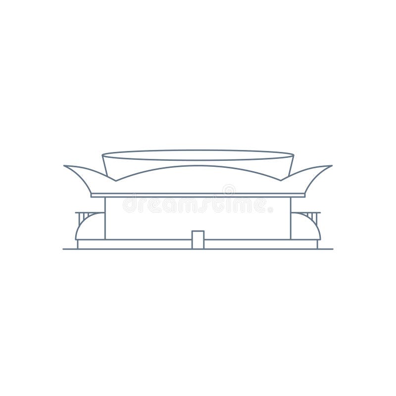 Front View of a Stadium Icon Outline Style Vector Stock Vector ...