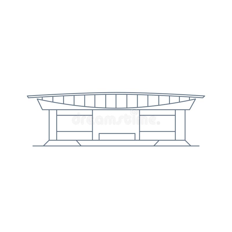 Front View of a Stadium Icon Outline Style Vector Stock Vector ...