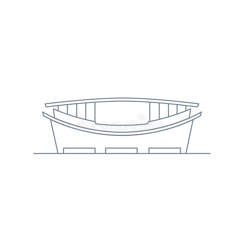 Front View of a Stadium Icon Outline Style Vector Stock Vector ...