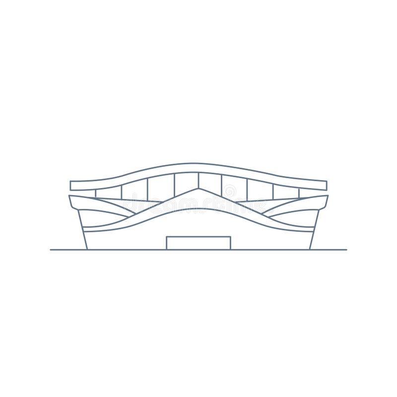 Front View of a Stadium Icon Outline Style Vector Stock Illustration ...