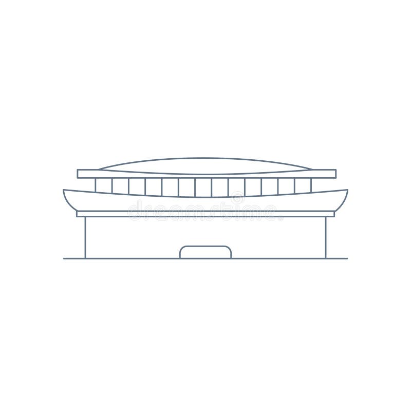 Front View of a Stadium Icon Outline Style Vector Stock Vector ...