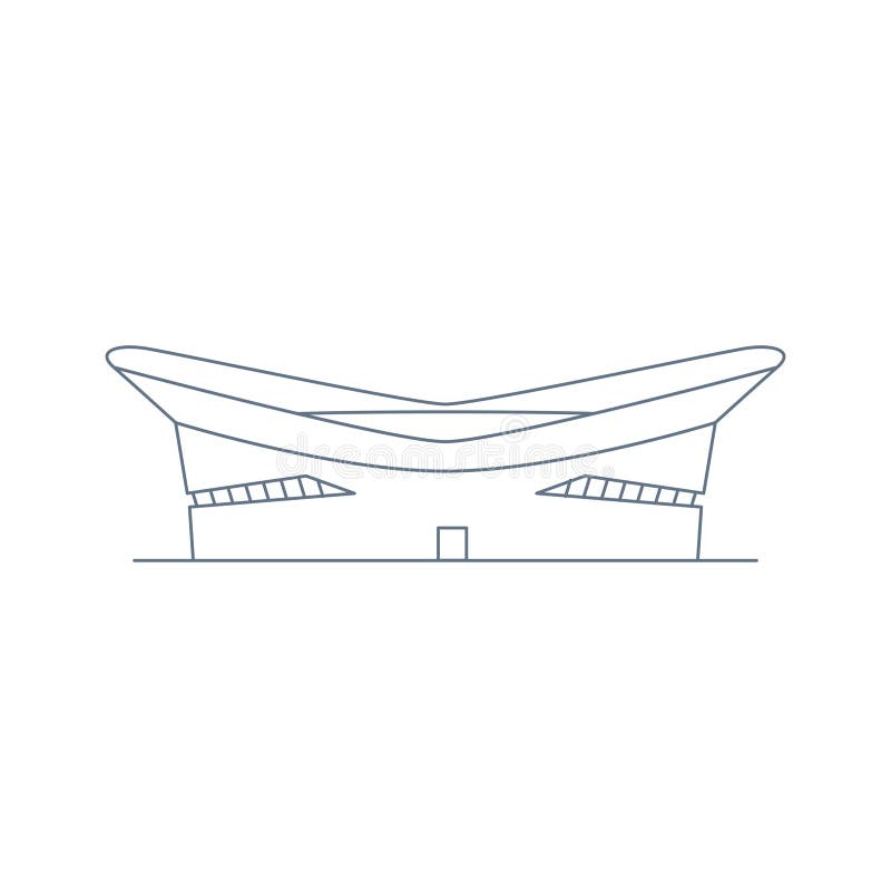 Front View of a Stadium Icon Outline Style Vector Stock Vector ...
