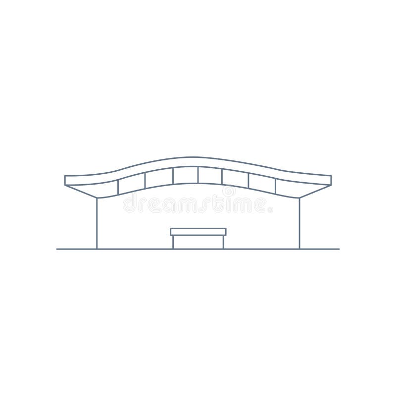 Front View of a Stadium Icon Outline Style Vector Stock Vector ...