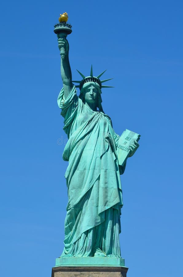 Front View of the Statue of Liberty in NY Stock Image - Image of torch ...