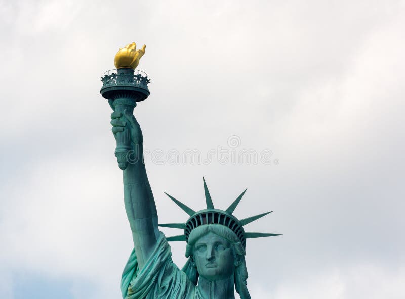 Front View of Statue of Liberty, NYC Stock Photo - Image of skyline ...