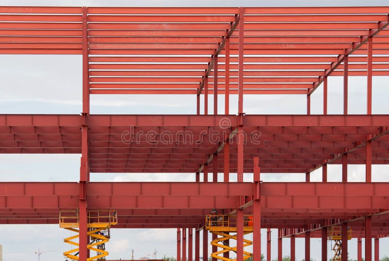 Front View of the Steel Frame Structure. Metal Structures during the ...