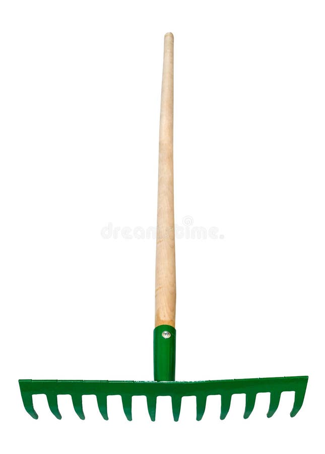 Garden Rake Isolated White Background Front View Tool Stock Photos ...