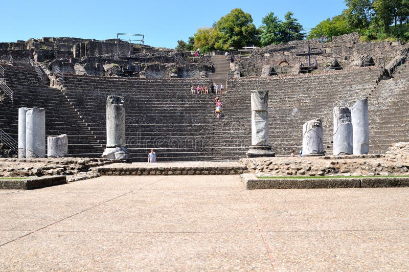 Lyon amphitheater roman stock photo. Image of architecture - 47292720