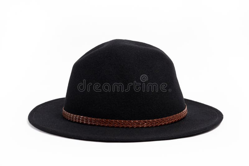 Front View Stilish Black Hat for Women, Isolated White Background Stock ...