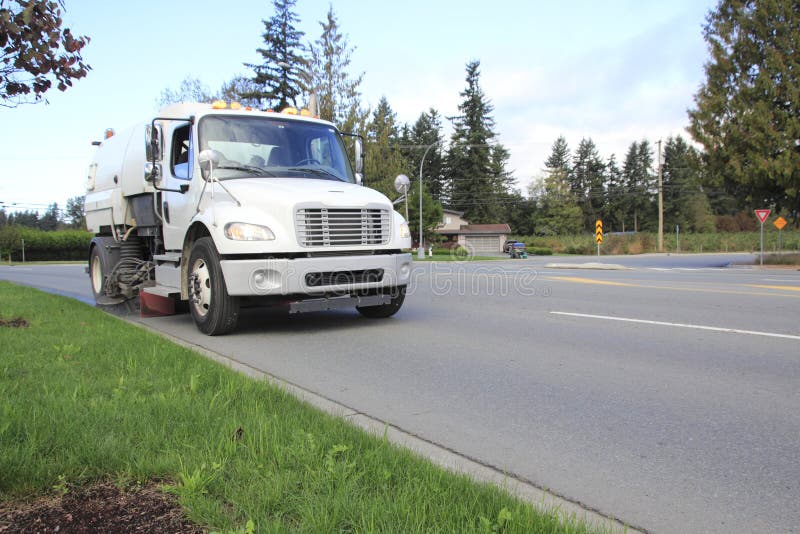 Front View of Street Sweeper Stock Photo - Image of soil, working: 45218698