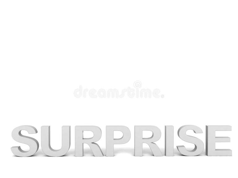 Front View of Surprise Word in Gray Color Stock Illustration ...