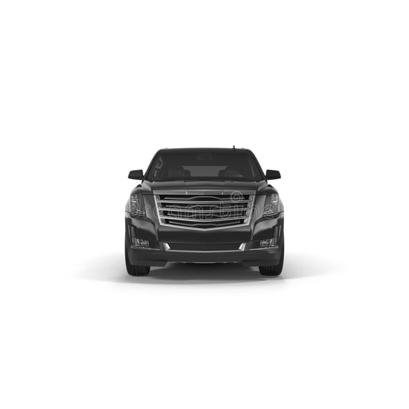 Front View 4x4 Suv Car Isolated on White. 3D Illustration Stock ...
