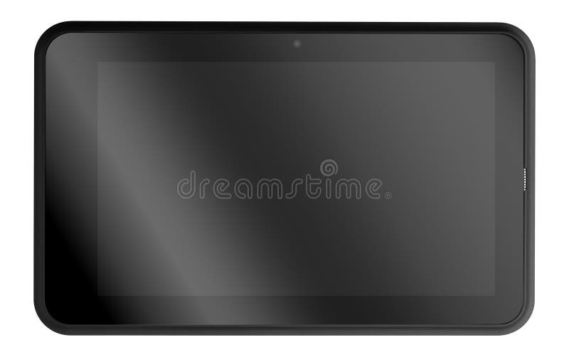 Front View of a Tablet PC with Light Reflections. Stock Photo - Image ...
