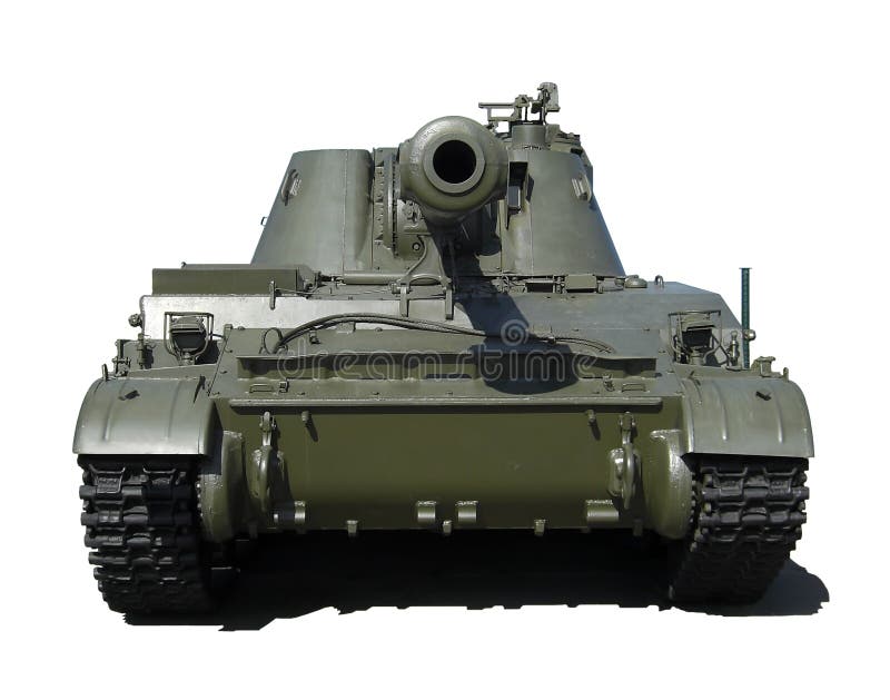 Front View of a Tank Isolated Stock Image - Image of forces, history ...