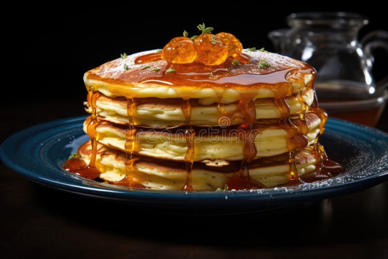 Front View of Tasty Pancakes on Dark Blue S Stock Illustration ...