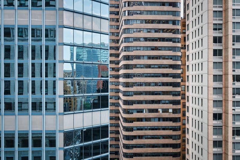 Windows of Three Big Buildings Stock Image - Image of abstract, full ...