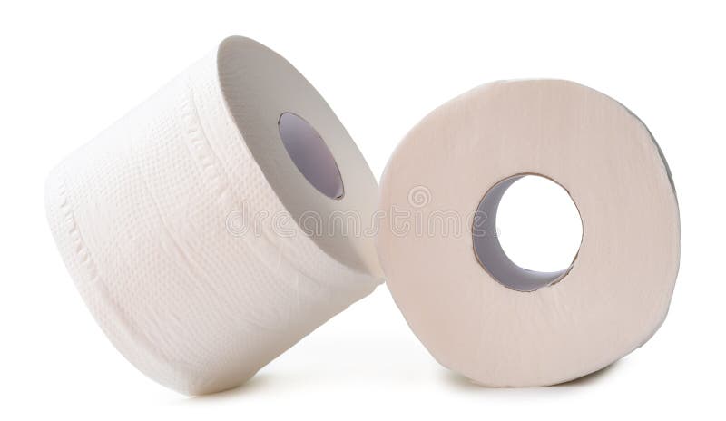 Front View of Tissue Paper Rolls for Use in Toilet or Restroom Isolated ...