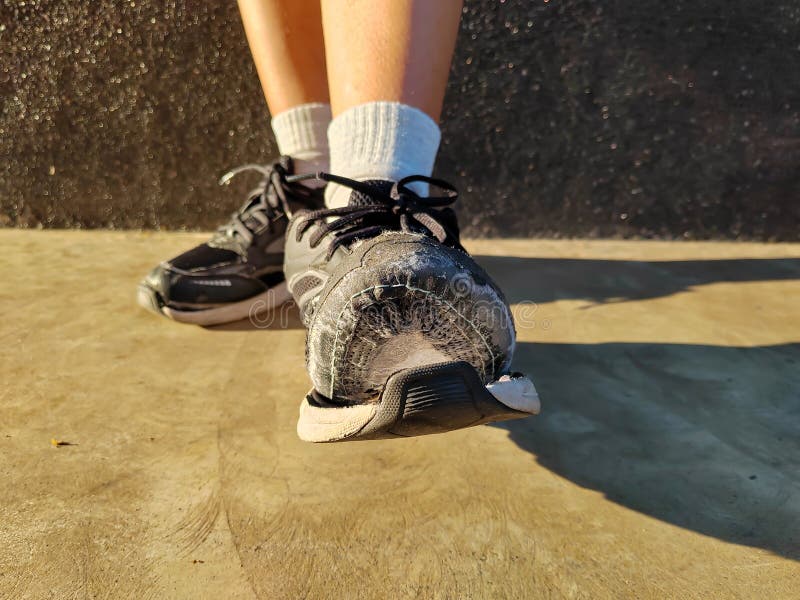 Front View of Torn Shoes, Closeup Shoes in Need of Repair Stock Image ...