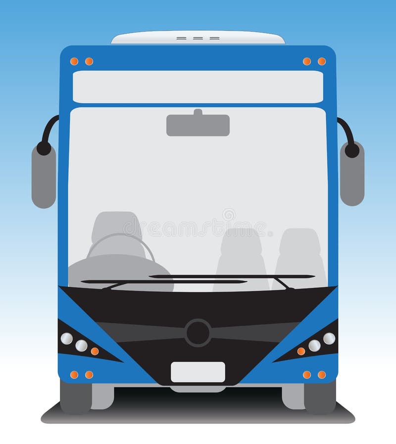 Front view of Tourist bus stock illustration. Illustration of tourism ...