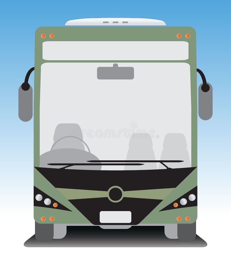 Front view of Tourist bus stock illustration. Illustration of coach ...