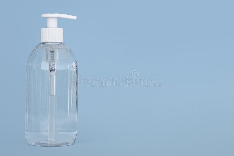 Front View Transparent Bottle Liquid Soap with Copy Space. High Quality ...