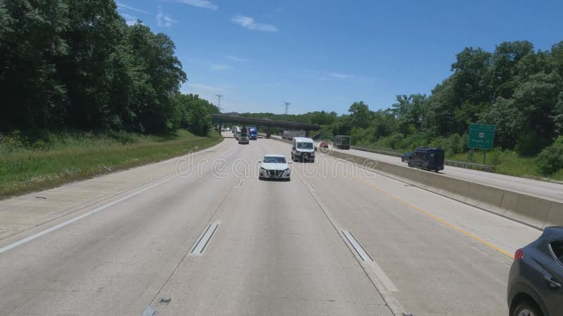 Front View of Trucks and Cars Driving on an Asphalt Highway Stock ...