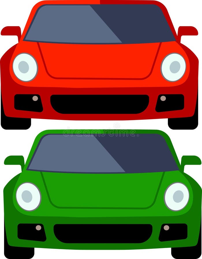 Two Cars Front View without Background Stock Illustration ...