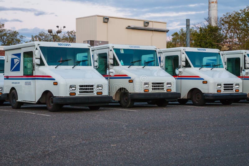 Front View of United States Postal Services Vans Editorial Stock Photo ...