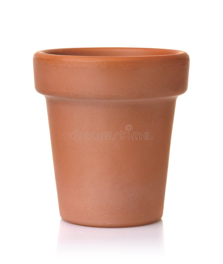 Front View of Unpainted Clay Pot Stock Image - Image of decoration ...