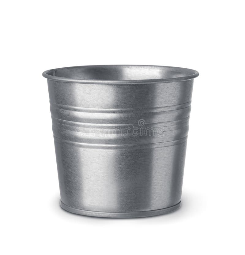 Front View of Unpainted Tin Bucket Stock Photo - Image of flora ...