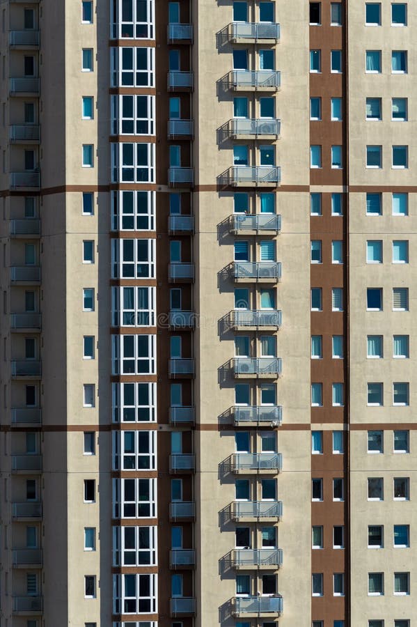 Urban Residential Building Front View Close Up Stock Image - Image of ...